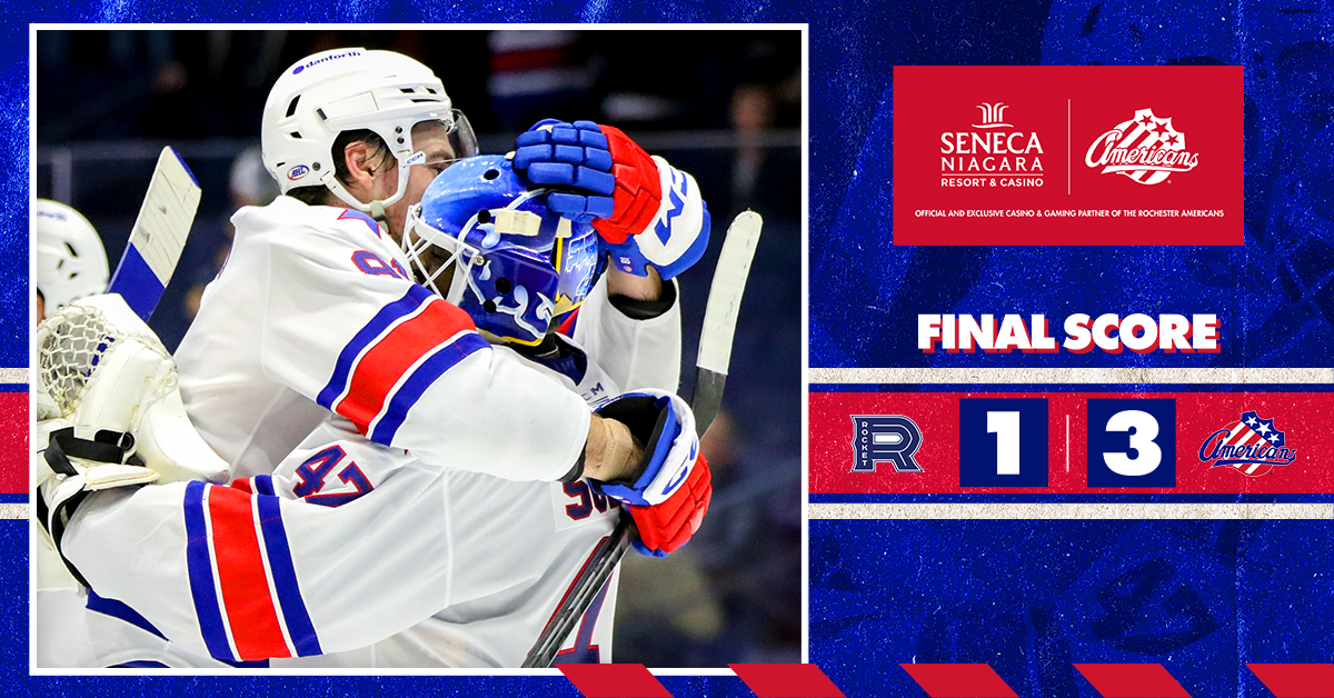 SUBBAN’S 41 SAVES POWER AMERKS TO 3-1 WIN OVER ROCKET | Rochester Americans