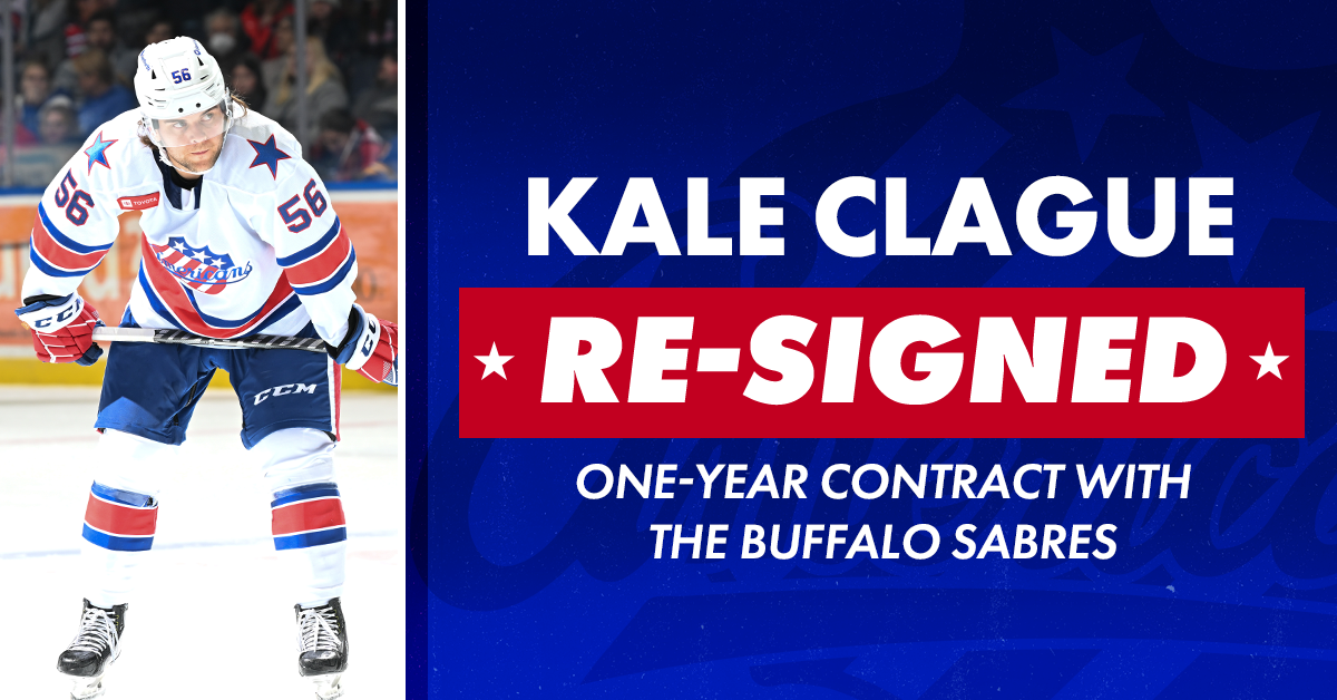SABRES RE-SIGN CLAGUE TO ONE-YEAR DEAL | Rochester Americans