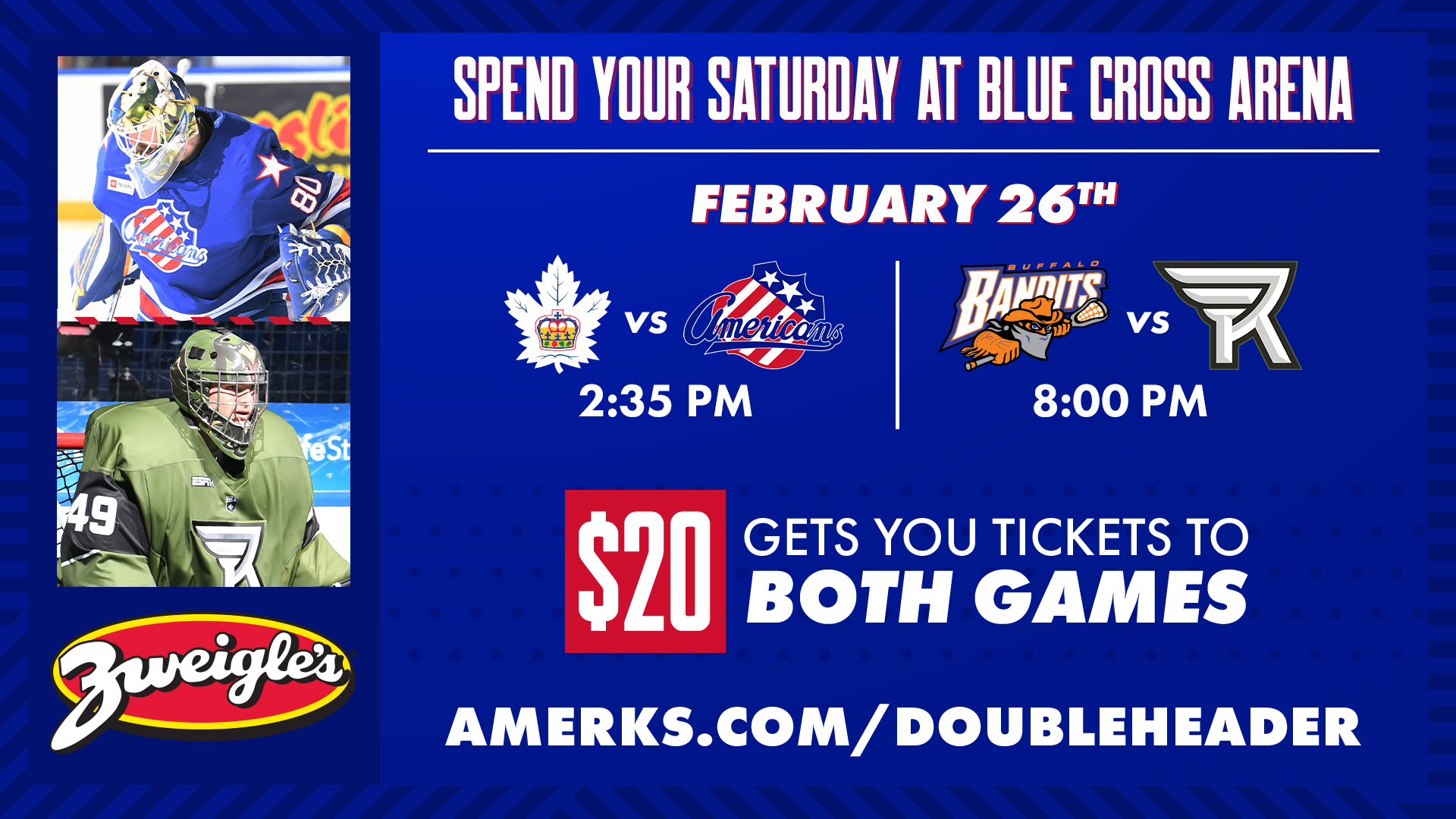 SPEND SATURDAY AT THE BLUE CROSS ARENA WITH THE AMERKS AND KNIGHTHAWKS ...
