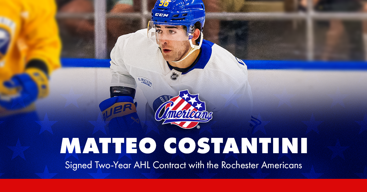 AMERKS SIGN COSTANTINI TO MULTI-YEAR AHL CONTRACT | Rochester Americans
